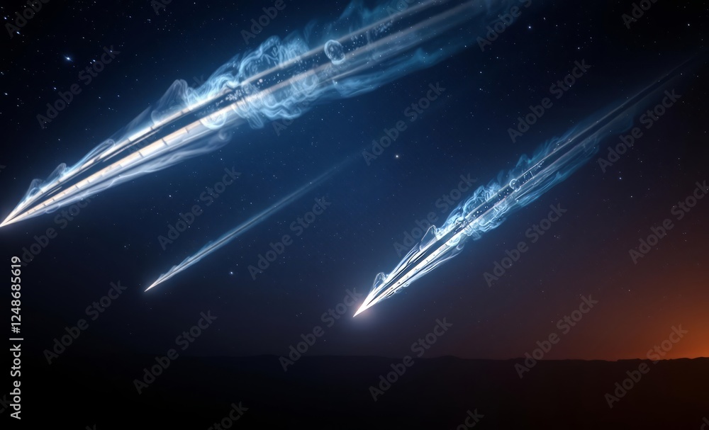 Foto de Stock Comets streaking through space in 4k ultra hd high ...