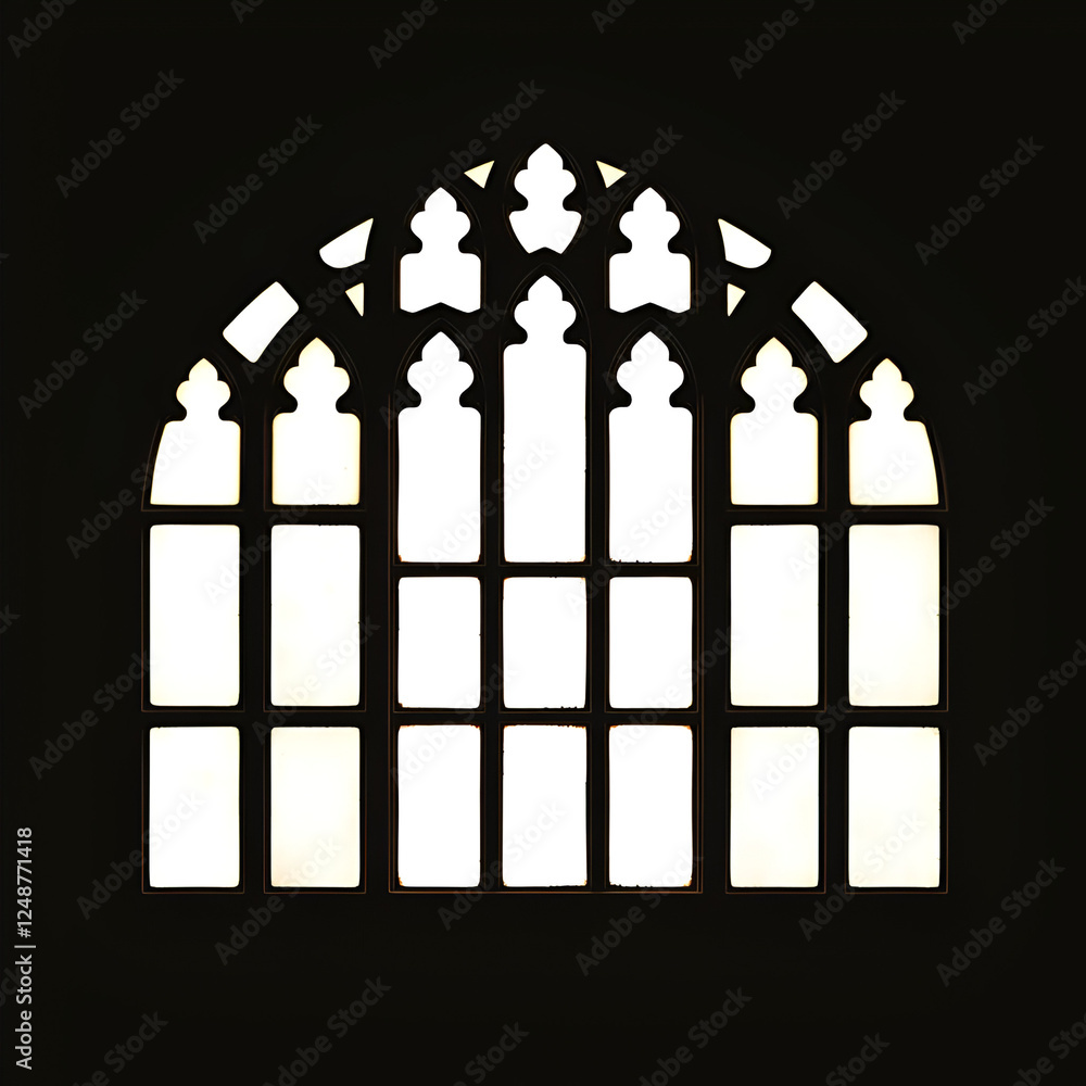 Gothic window outline silhouette of vintage stained glass church frames ...