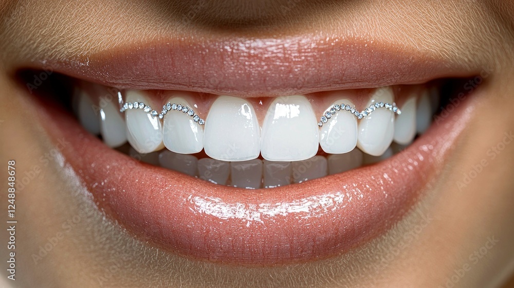 Dazzling Diamond Teeth: A Radiant Smile Transformation Stock ...