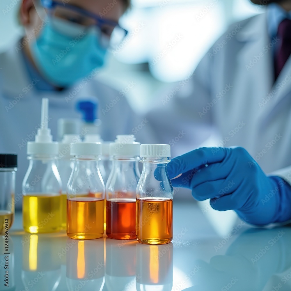 Urinary Sample Analysis - Medical Lab AI Art Stock Illustration | Adobe ...