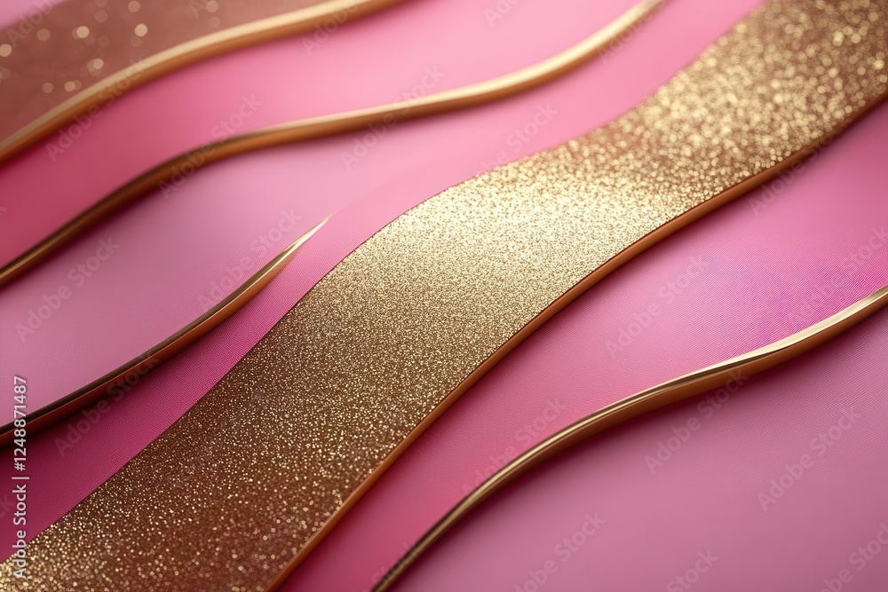 soft pink and gold background with a shimmering gold line running ...