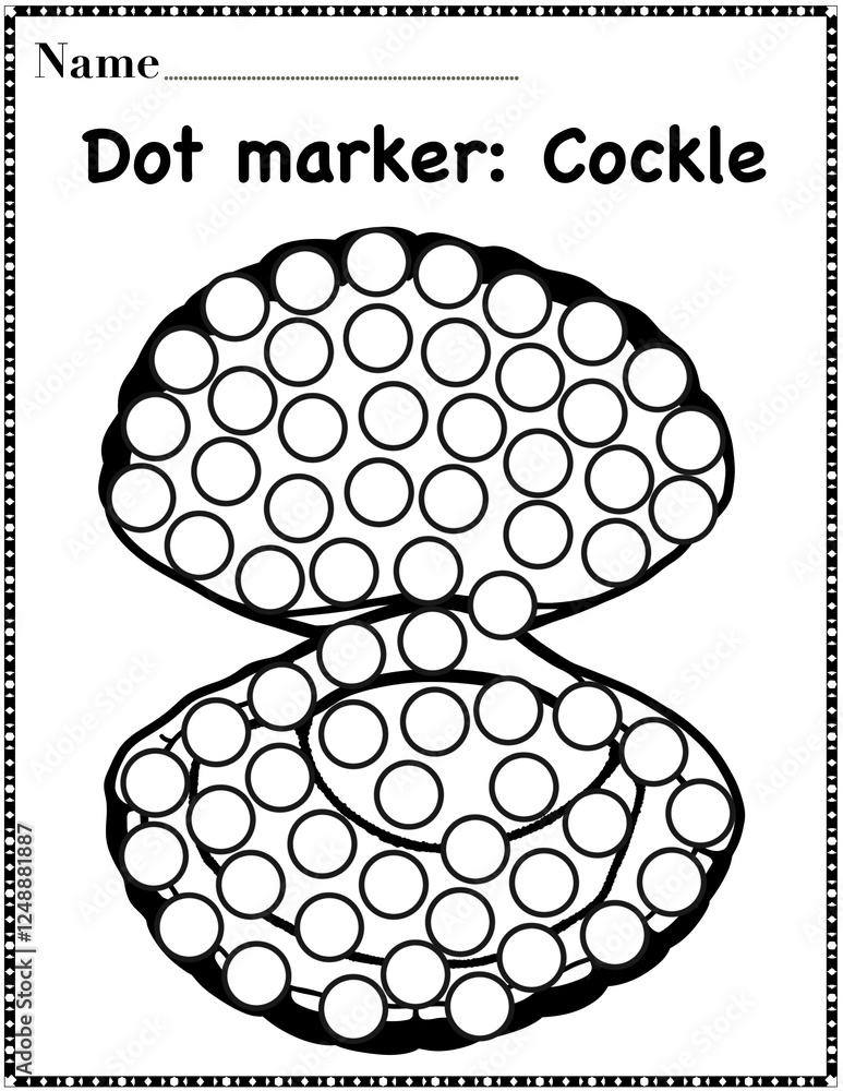 Cockle dot marker worksheet activity for kids, preschool, kindergarten ...