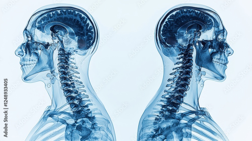 Analyzing human anatomy medical research facility medical illustration ...