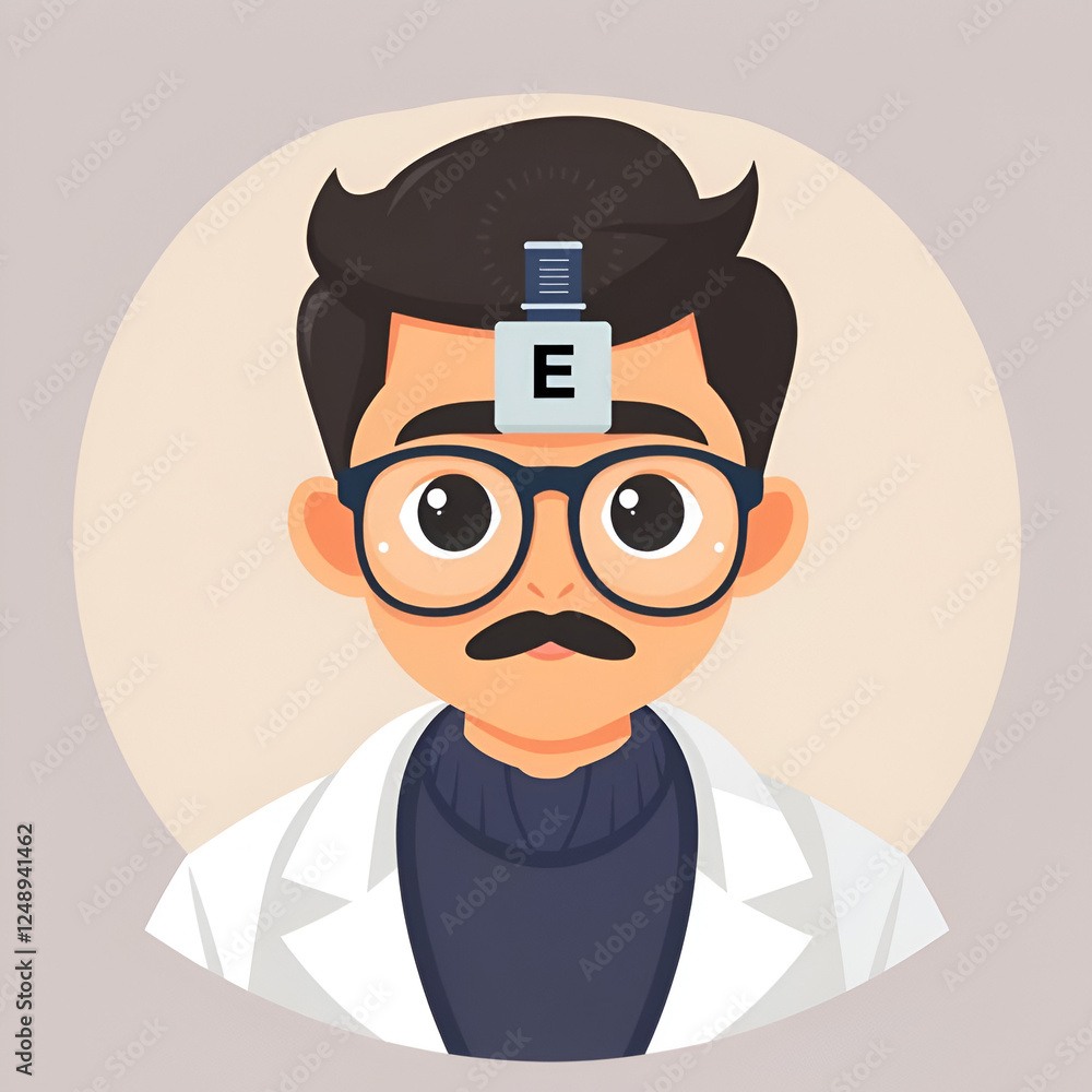 Optometrist flat icon. Eye test frame. Vision test. Check Eyesight ...