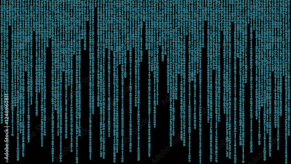 Matrix code, digital rain background, The falling characters in ...
