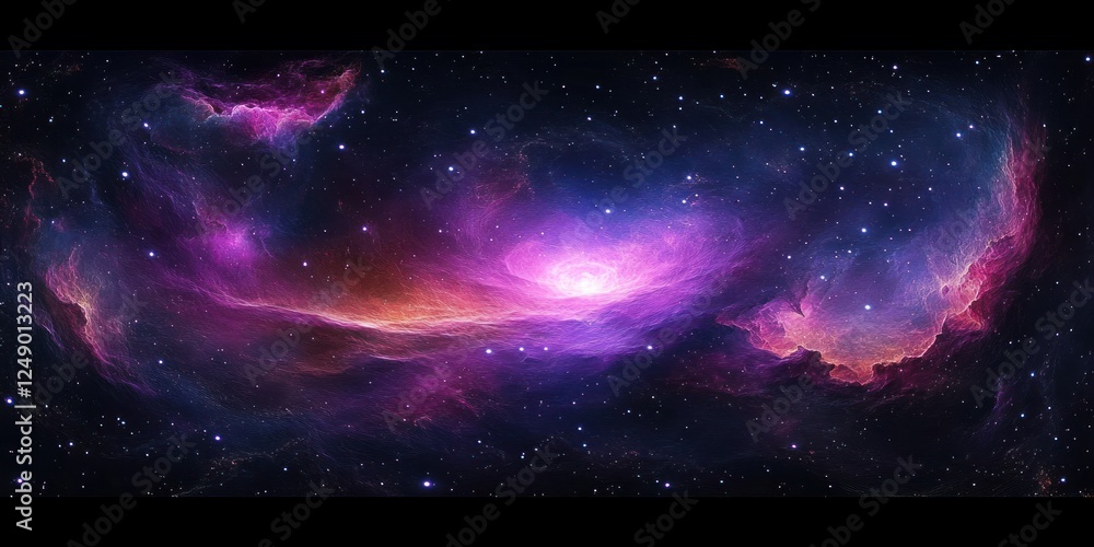 Cosmic Nebula Space Background with Stars and Galaxy HDRI Spherical ...