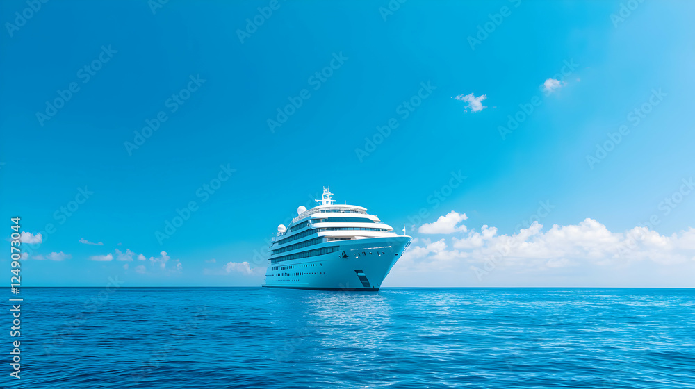 Cruise ship adventure open sea travel photo serene waters wide angle ...