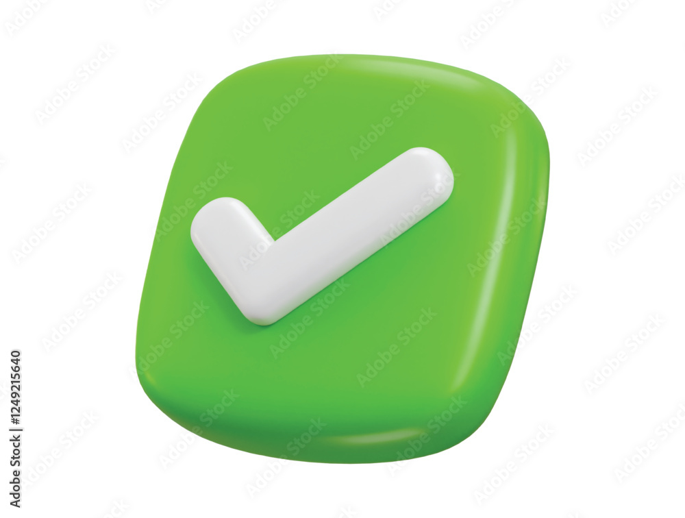 Check mark icon 3d render concept of check list button best choice for right, success, tick ...