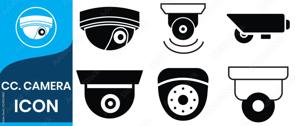 CCTV icon. Security Camera or cctv sign, logo, badge, icon, sticker ...