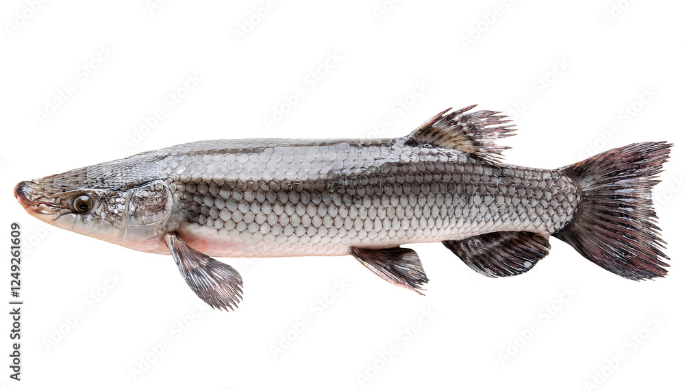 snakehead fish on isolated background, fresh whole snakehead fish with ...
