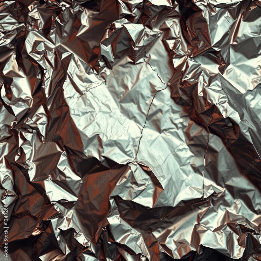 Textured silver foil background showcasing crumpled and smooth surfaces ...