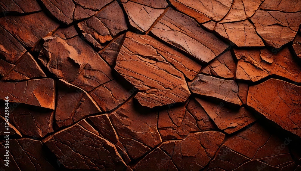 Dark Mocha Mousse rock texture background with rough, cracked layers of ...