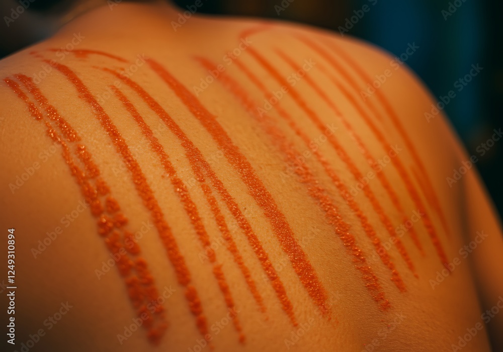 Skin Scarification Markings on Back Showing Cultural Body Modification ...