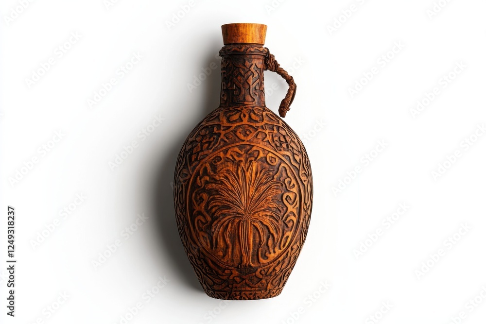 Iraqi arak bottle with date palm motif and traditional mashrabiya ...