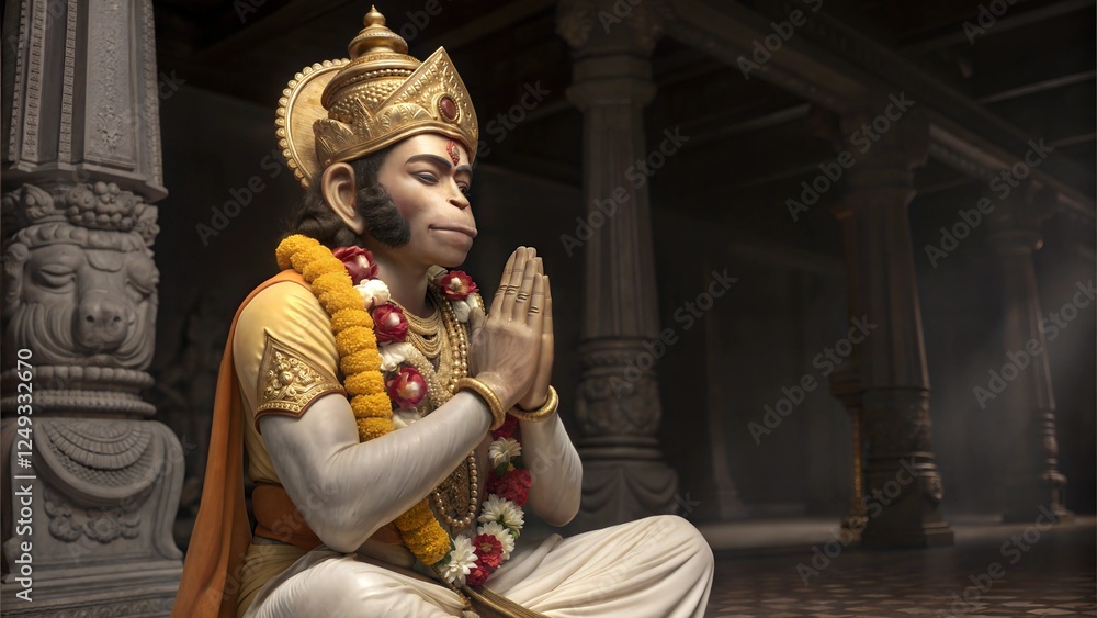 illustration of Lord Hanuman for Hanuman Jayanti Janmotsav celebration ...
