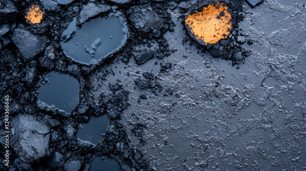Toxic soil sample displaying visible contamination with blackened ...
