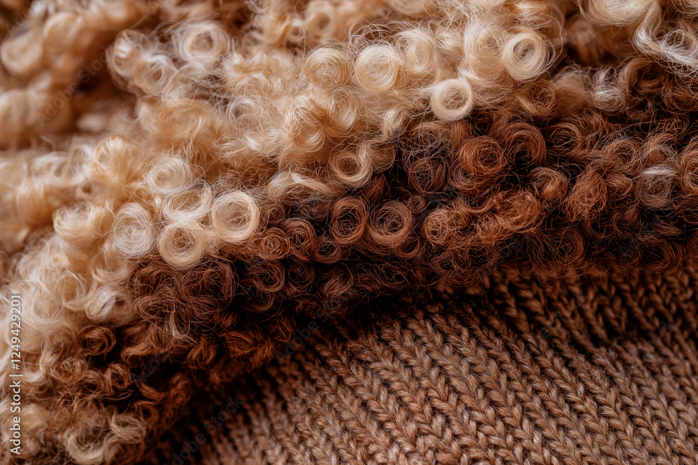 Macro texture of soft and fluffy wool with Pantone color palette 17 ...