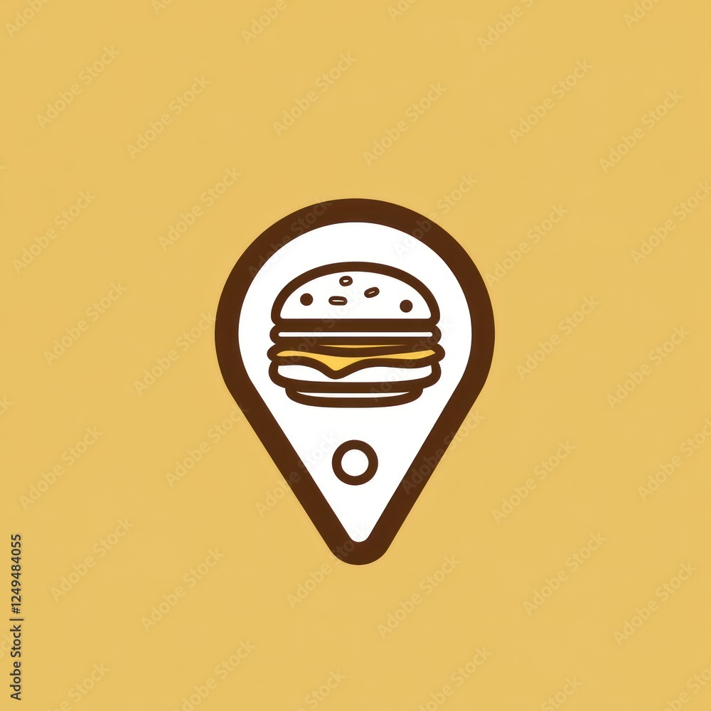 Location Map of a Fast Food Restaurant Stock Illustration | Adobe Stock
