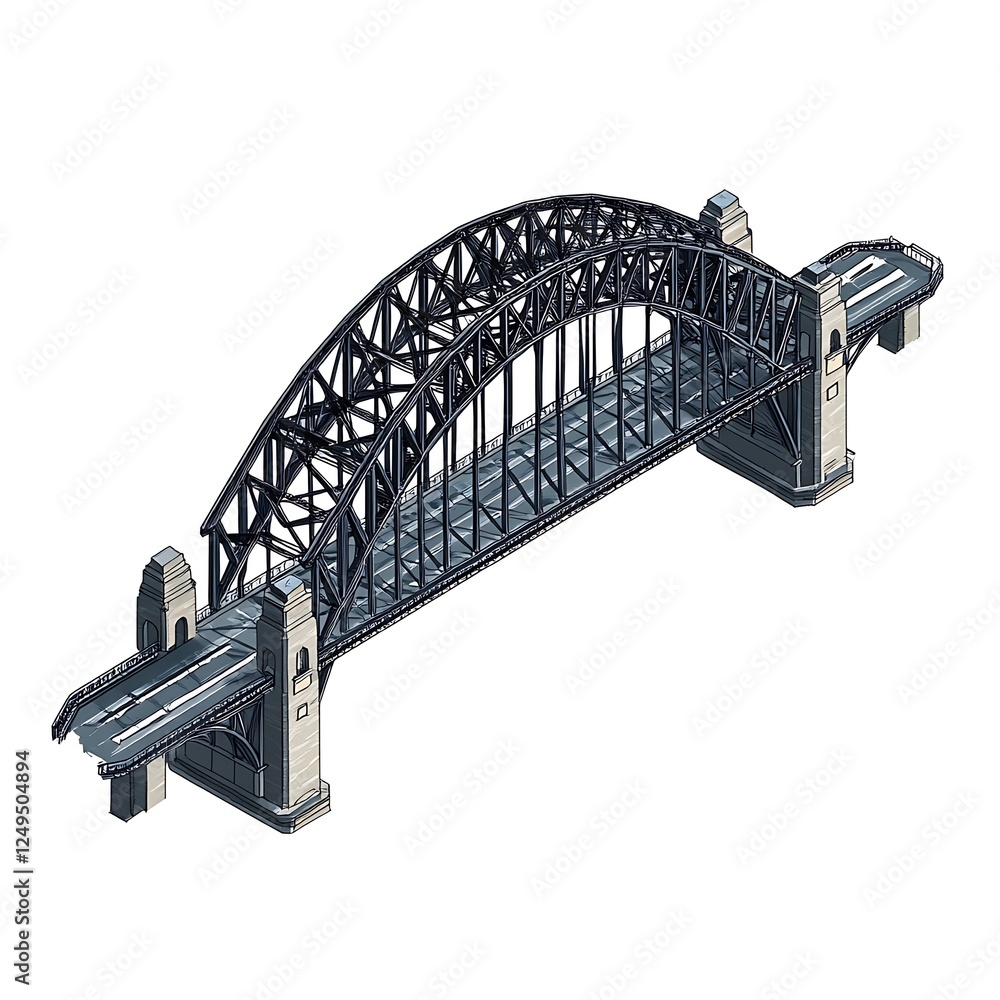 Sydney Harbour Bridge: A 3D model of the iconic Sydney Harbour Bridge ...