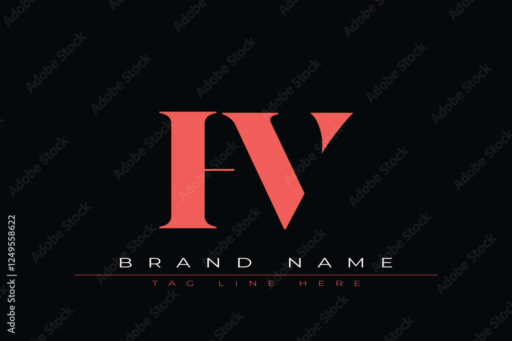 Abstract letter HV minimal logo design template. This minimal logo ...