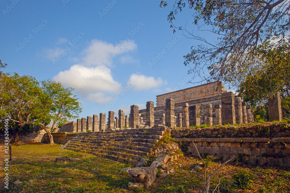 Chichen Itza, Mexico - 7 April 2022: Famous El Castillo pyramid with ...