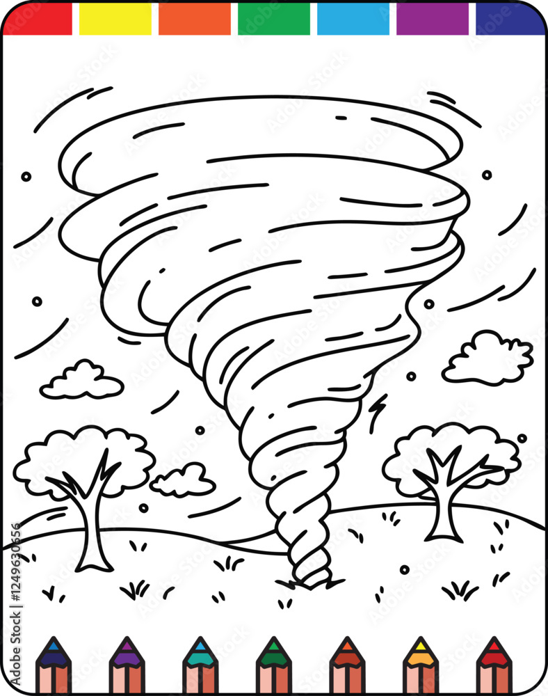 Earthquake Fun: Natural Disaster Coloring Page for Kids, Tornado ...