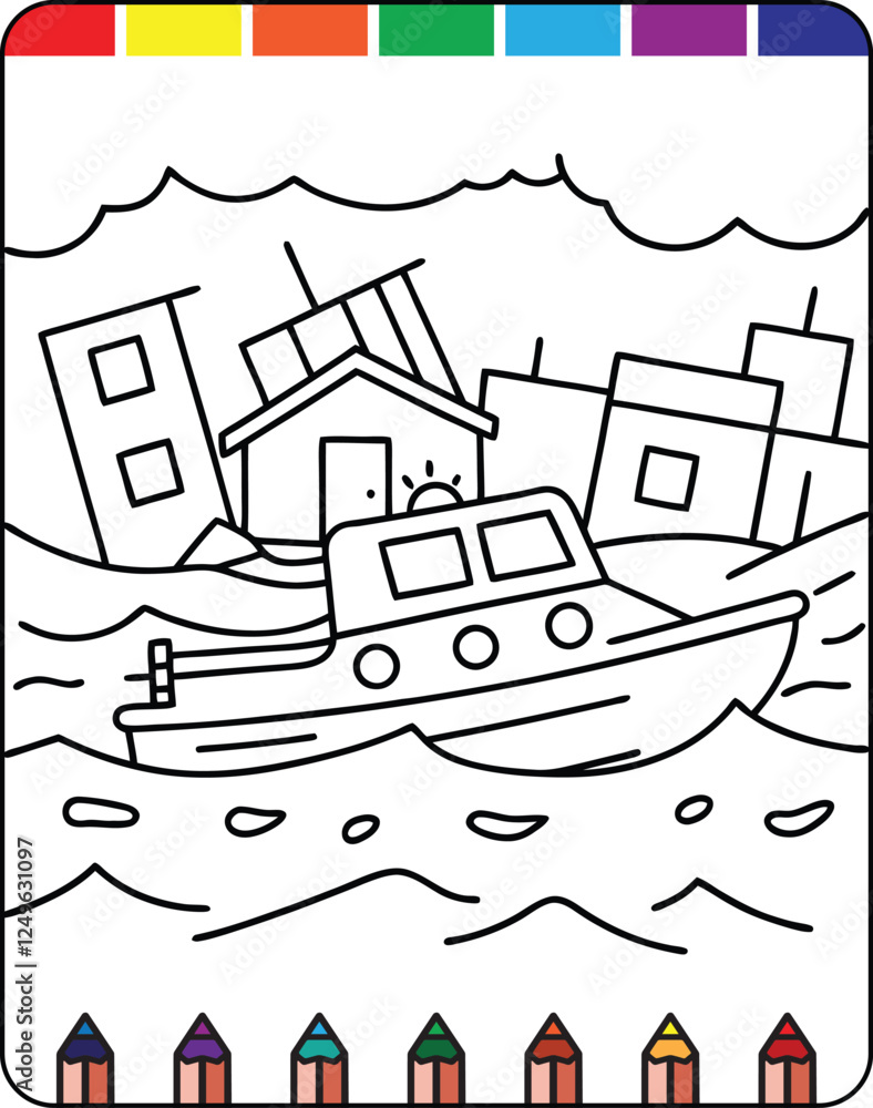 Earthquake Fun: Natural Disaster Coloring Page for Kids, Tornado ...