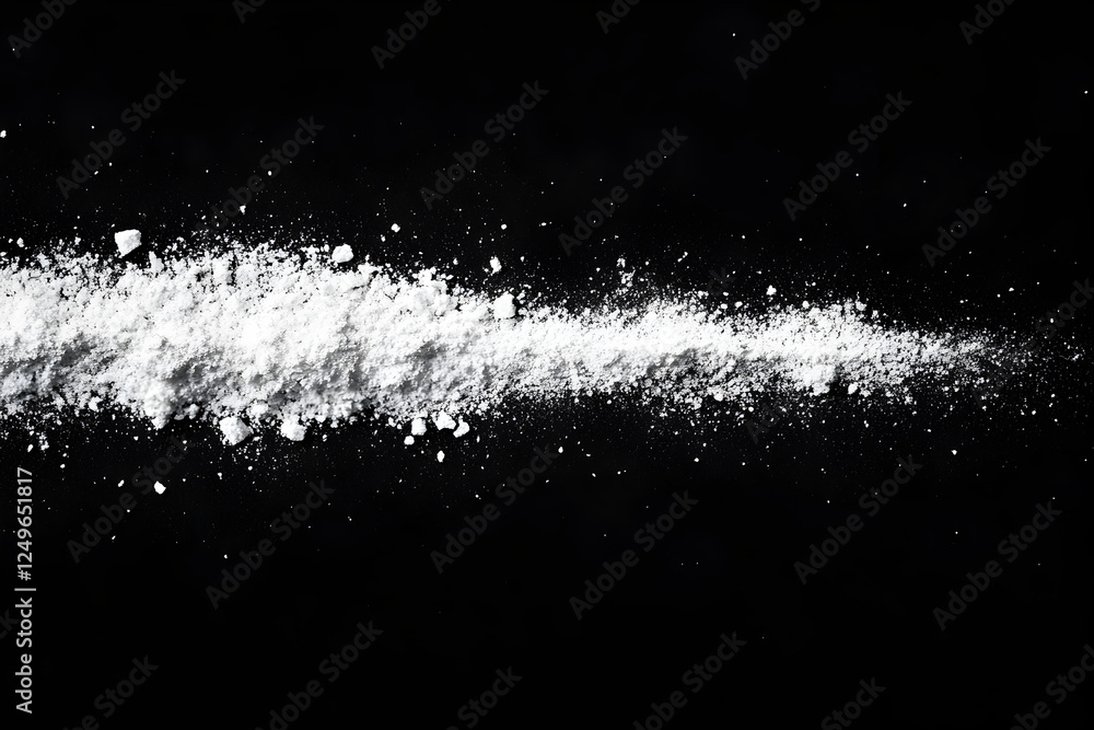 Cocaine line isolated on black background Stock Photo | Adobe Stock