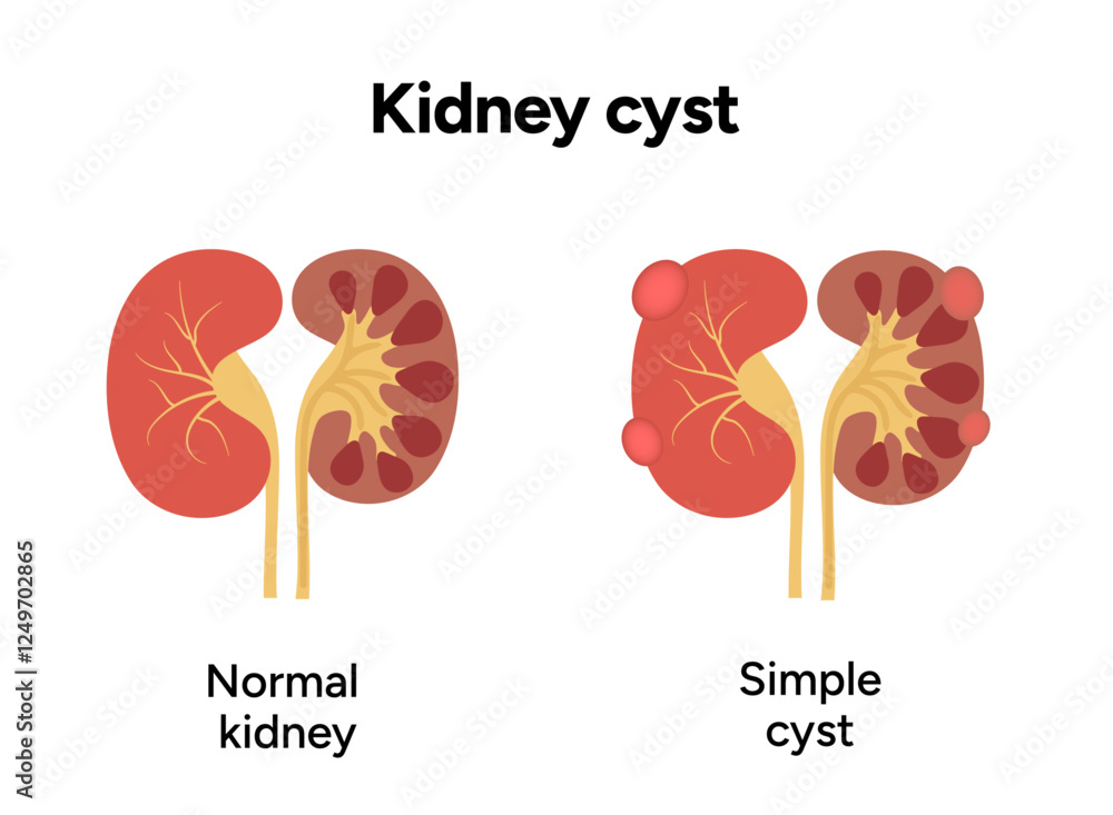 Kidney cysts polycystic urinary disease. Renal cysts of fluid in the ...