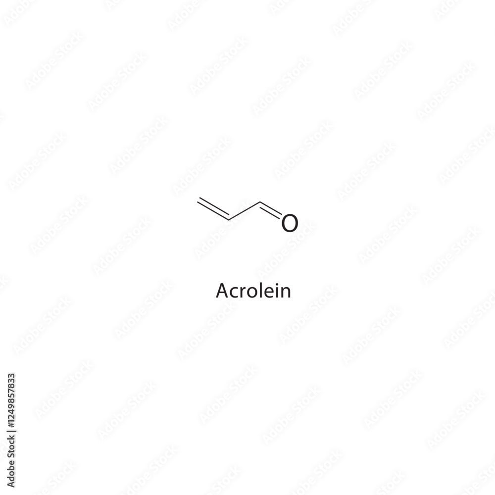 Acrolein skeletal structure.Acid compound schematic illustration ...