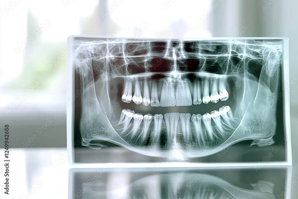 Dental X-ray Showing Detailed Tooth and Jaw Structure for Diagnostic ...
