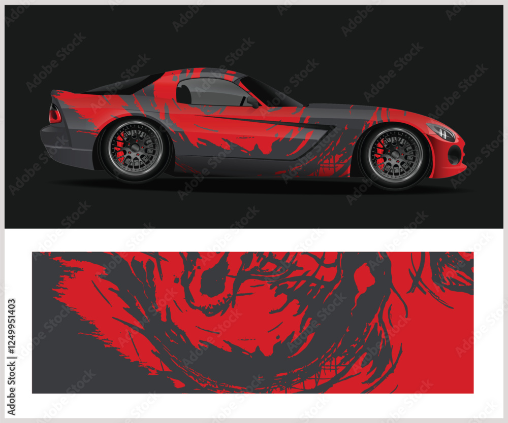 Sporty Racing Car wrap livery design. vinyl sticker design in vector ...