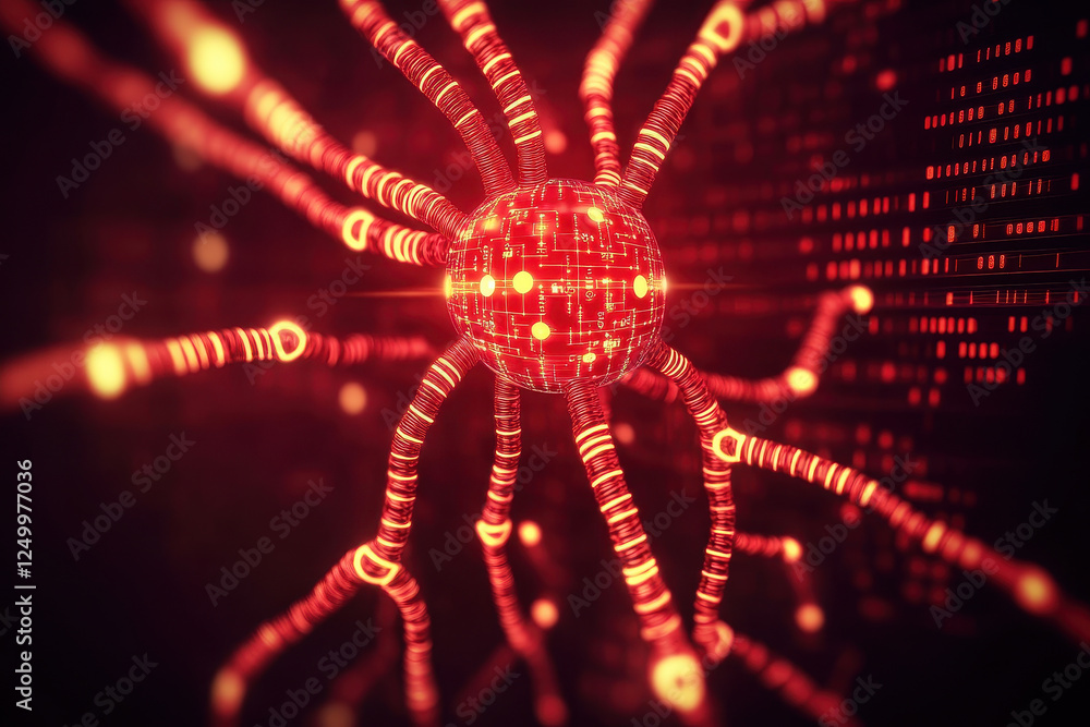 artificial intelligent technology, Neural network illustration. Big ... artificial intelligent technology, Neural network illustration. Big ...