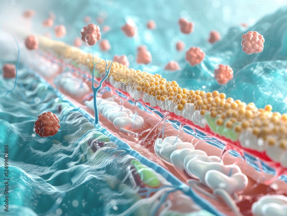 Anatomical healing illustration shows internal post-operative care ...