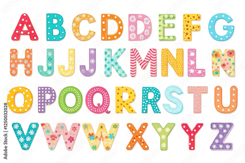 Colorful alphabet letters for kids, educational image, use in children ...