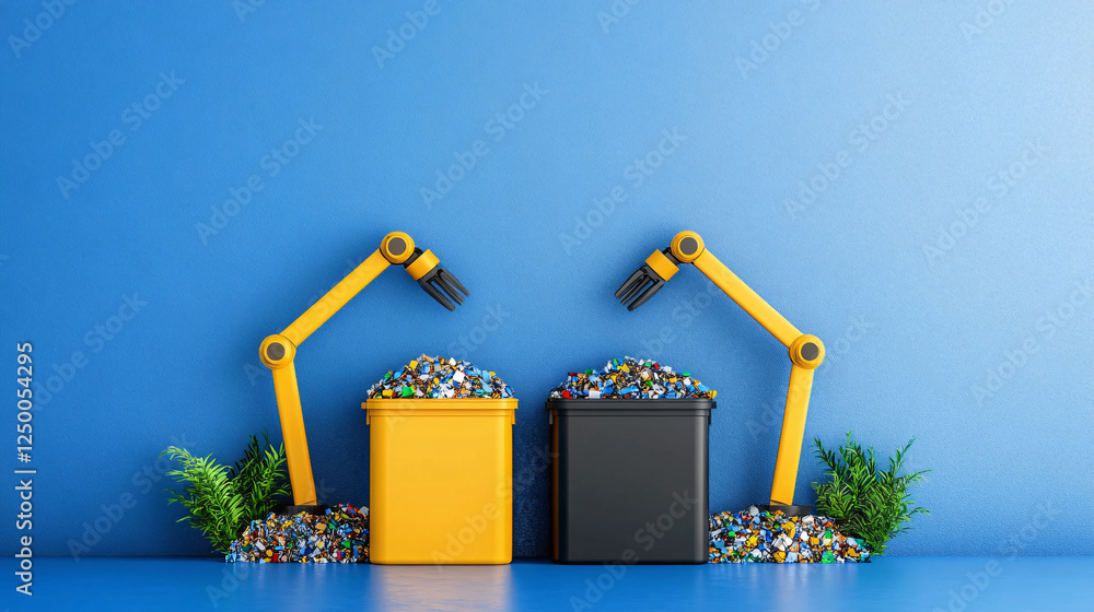 smart waste management system featuring AI controlled robotic arms ...