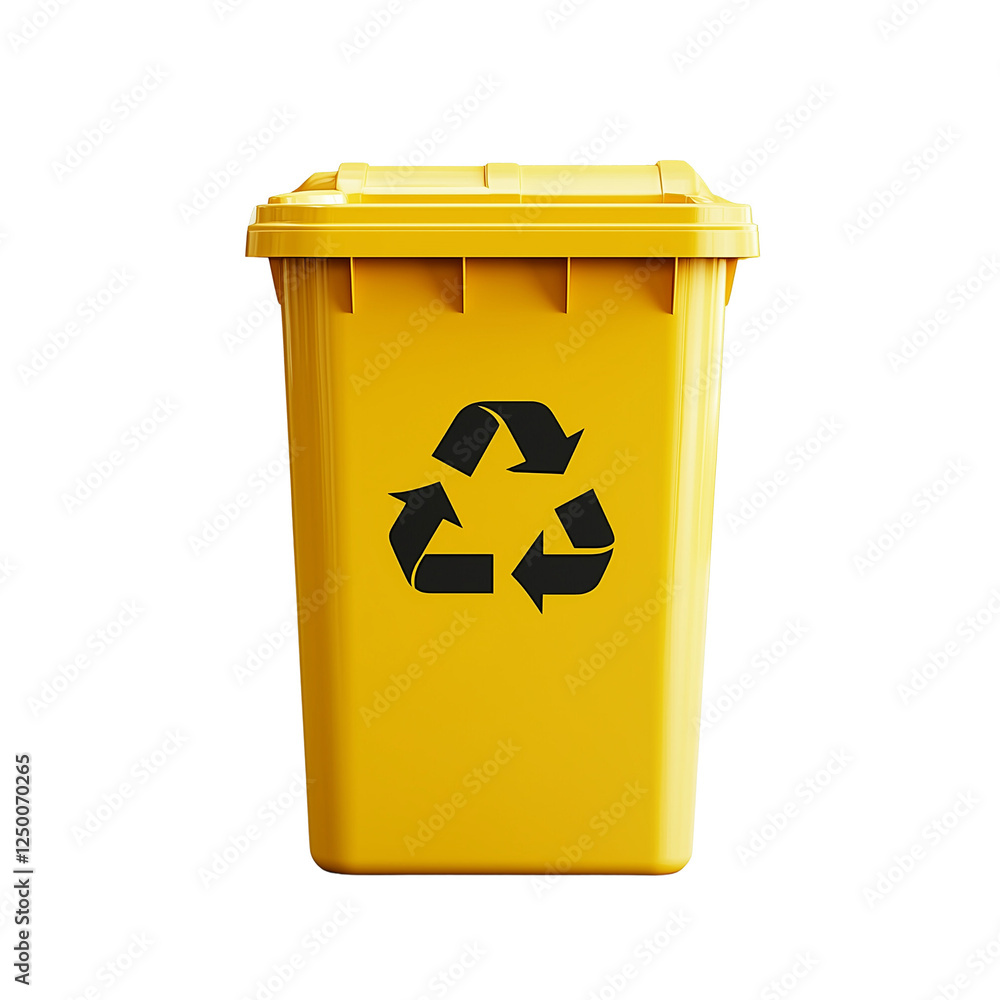 Yellow Recycling Bin Waste Disposal Eco Friendly Sustainability ...