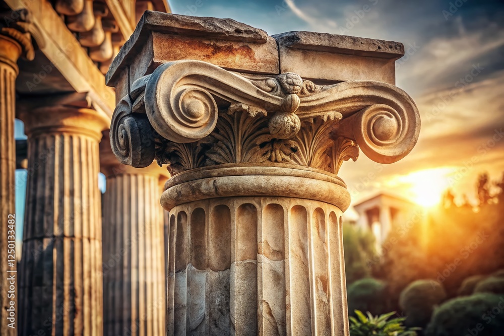Ancient Greek Corinthian Column Capital in Athens Agora - Minimalist ...