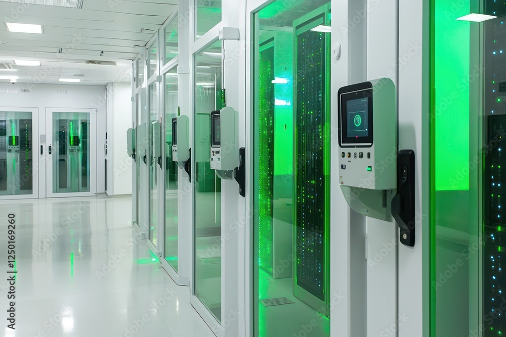 Server room secured with biometric scans at all entries, ensuring ...