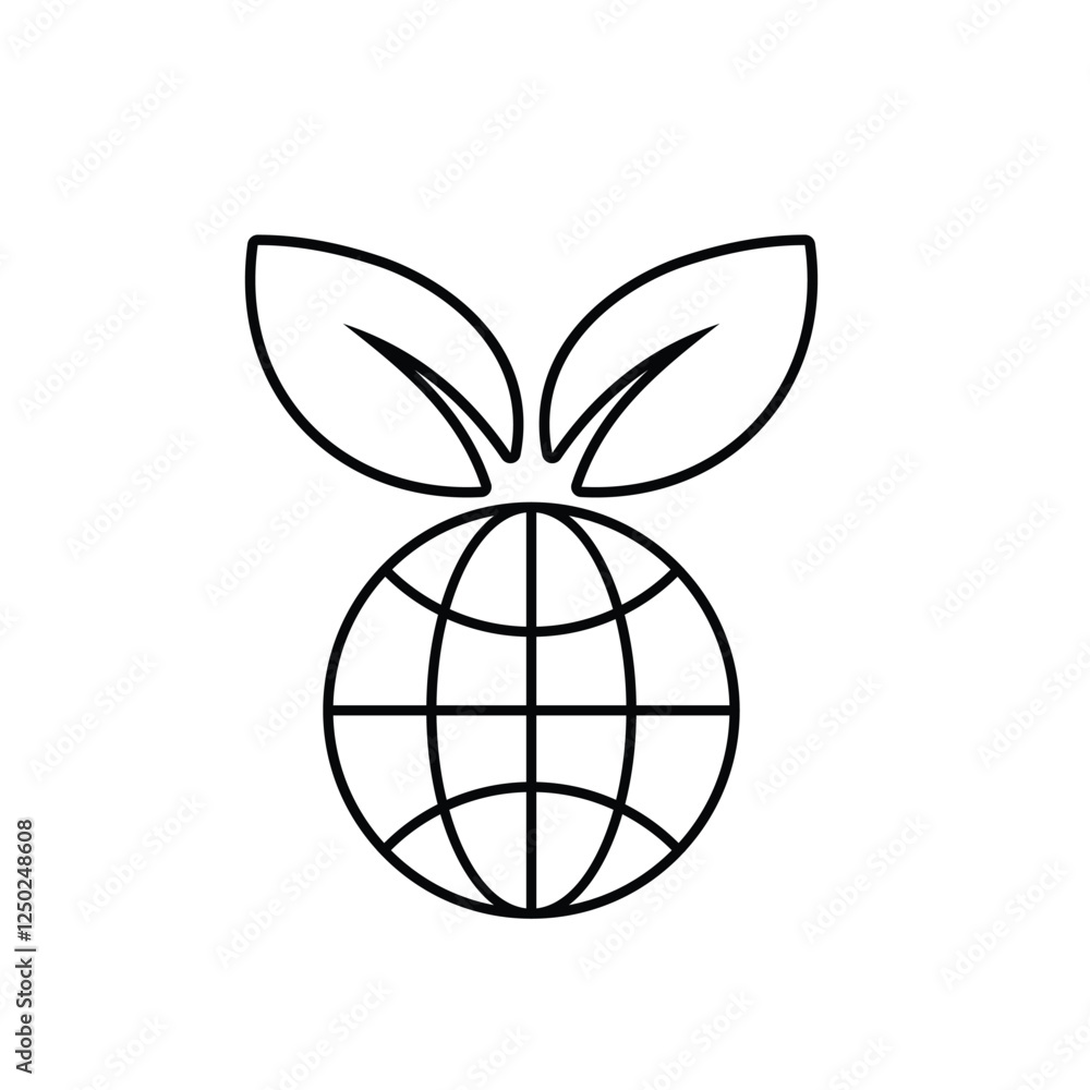 sustainable icon. earth and plant vector. reuse, recycle, renewal for ...