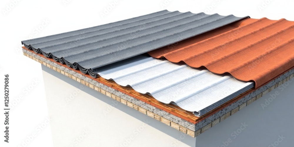Cross-Section View of Residential Roofing System with Multiple Layers ...