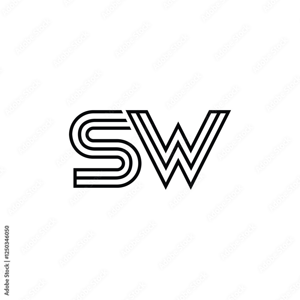 Vector de Stock SW monogram logo design letter text name symbol ...