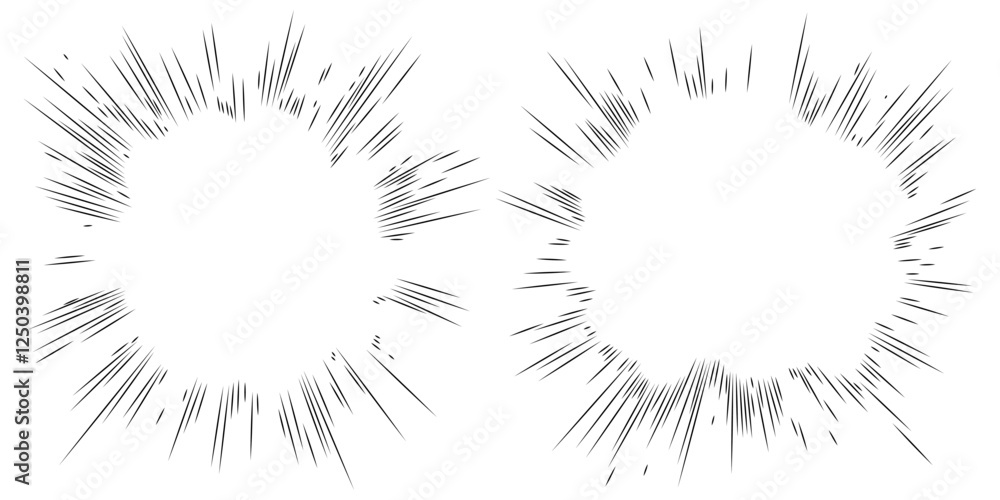 Speed lines manga effect. Comic line element. Radial focus for comic ...