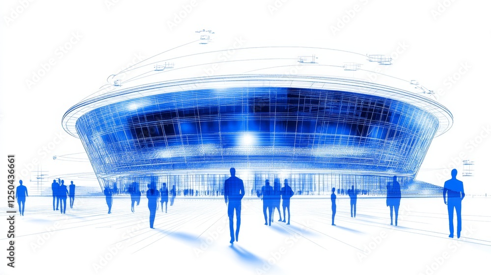 C360 Stadium: Schematic Line Drawing - Modern stadium design ...