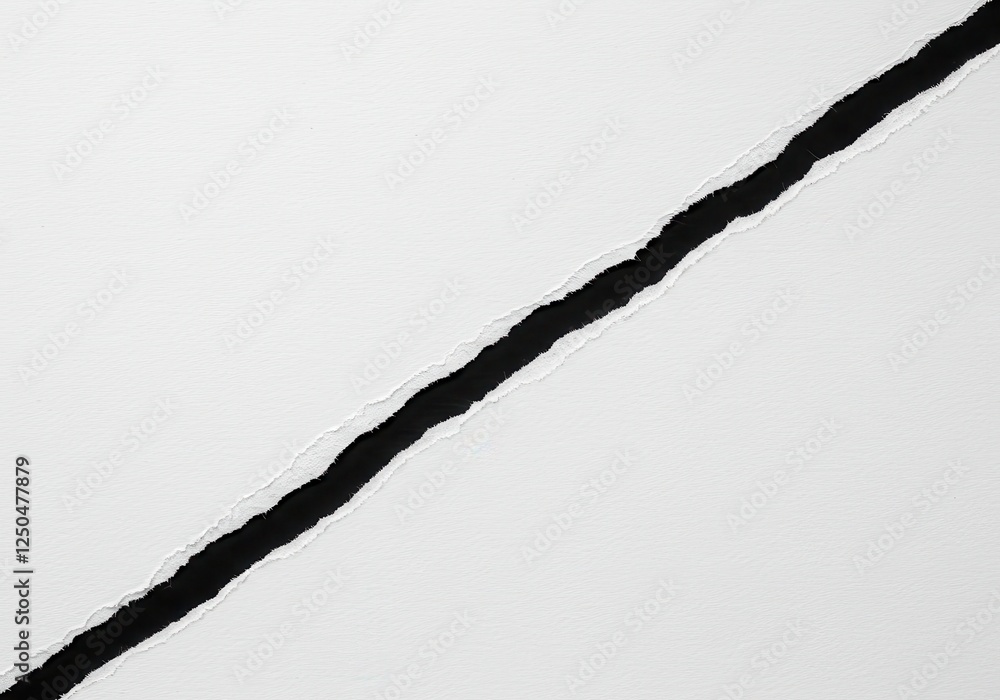 Minimalist diagonal tear, torn paper texture, stark contrast ...