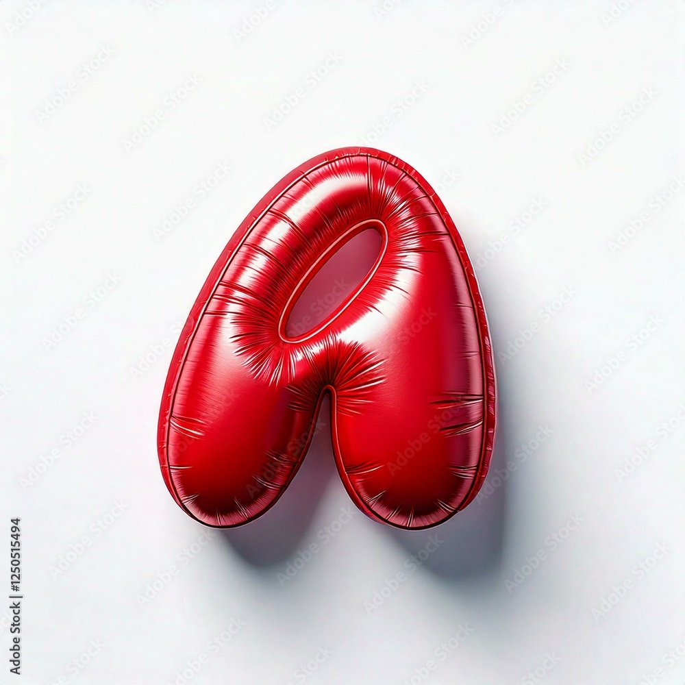 Inflated Letter A with Fabric Texture on Neutral Background, letters ...