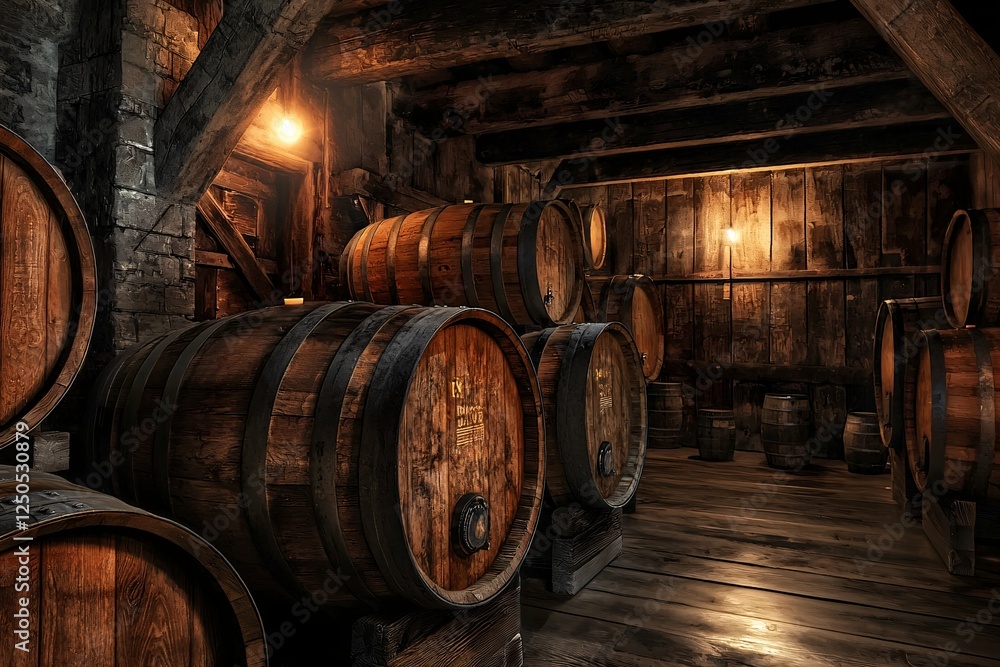 Discover the artistry of wine aging in cellars lined with elegantly ...