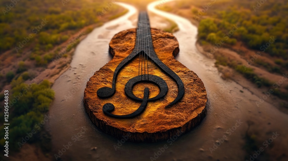 Ilustración de Stock professional stock photography Hills and rivers ...