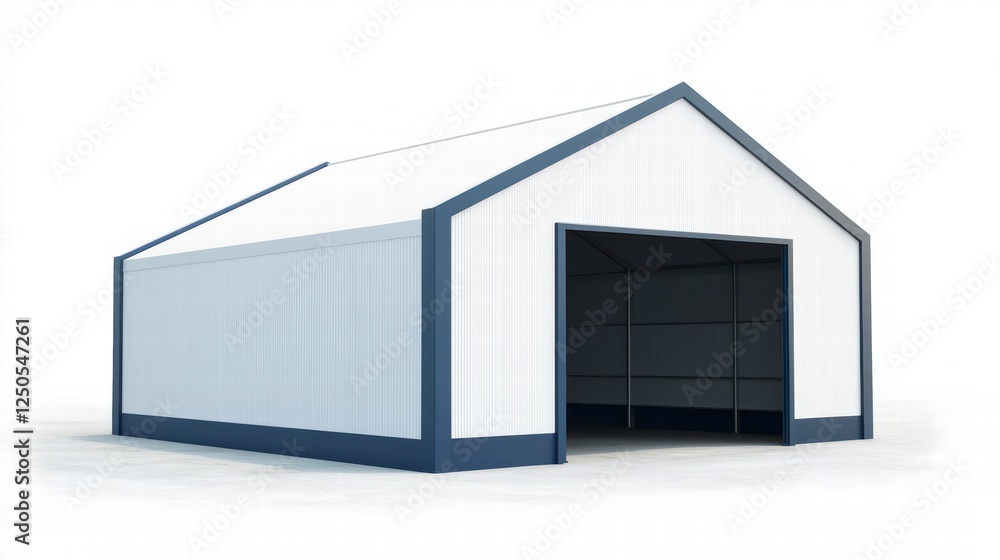 Warehouse Exterior: A spacious industrial warehouse building with an ...