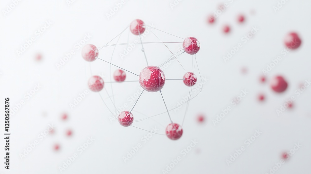 3D Atom Model with Electrons Orbiting Nucleus on Clean White Background ...